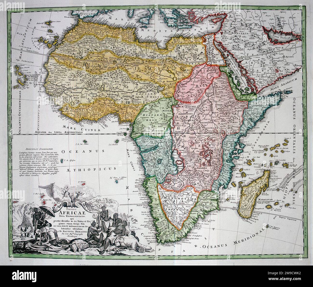 18th century Map of Africa - Totius Africae nova repraesentatio Stock ...