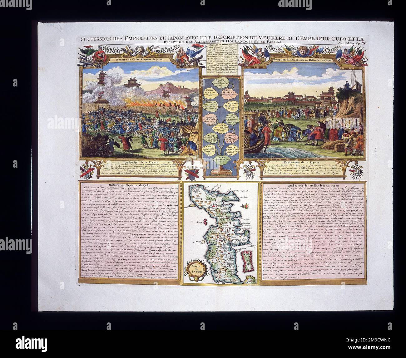 18th century Map with the succession of Emperors of Japan Stock Photo ...