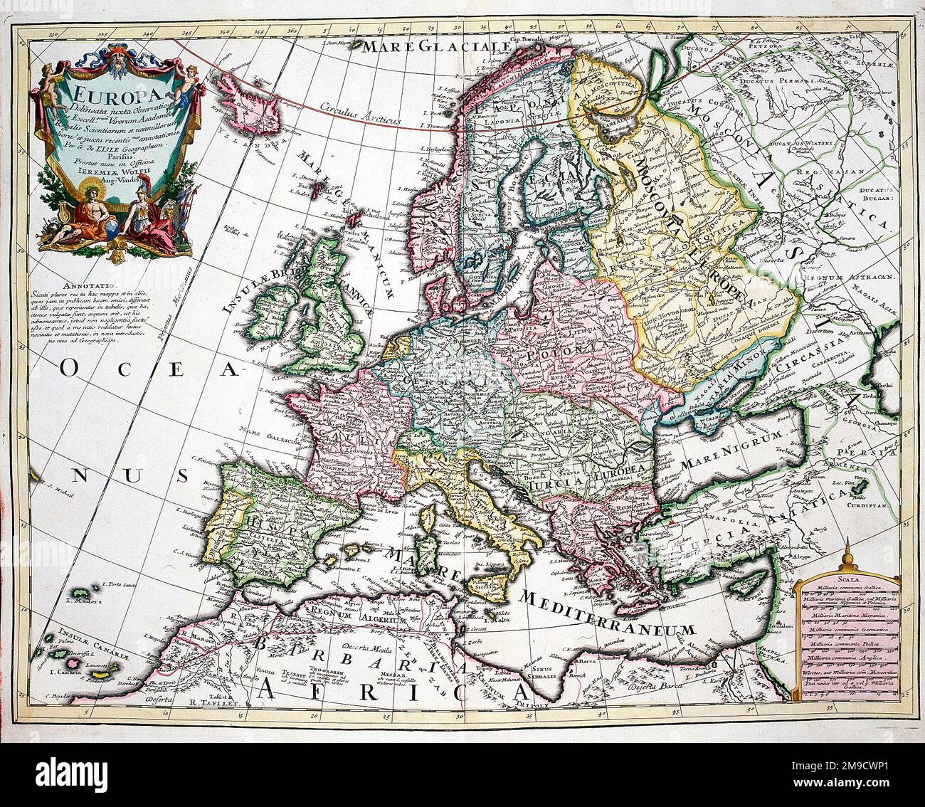 18th century Map of Europe Stock Photo - Alamy