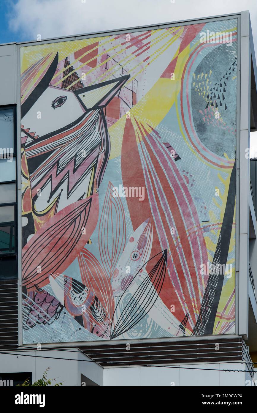 Stylised Bird Street Art, Prahran, Victoria, Australia Stock Photo - Alamy
