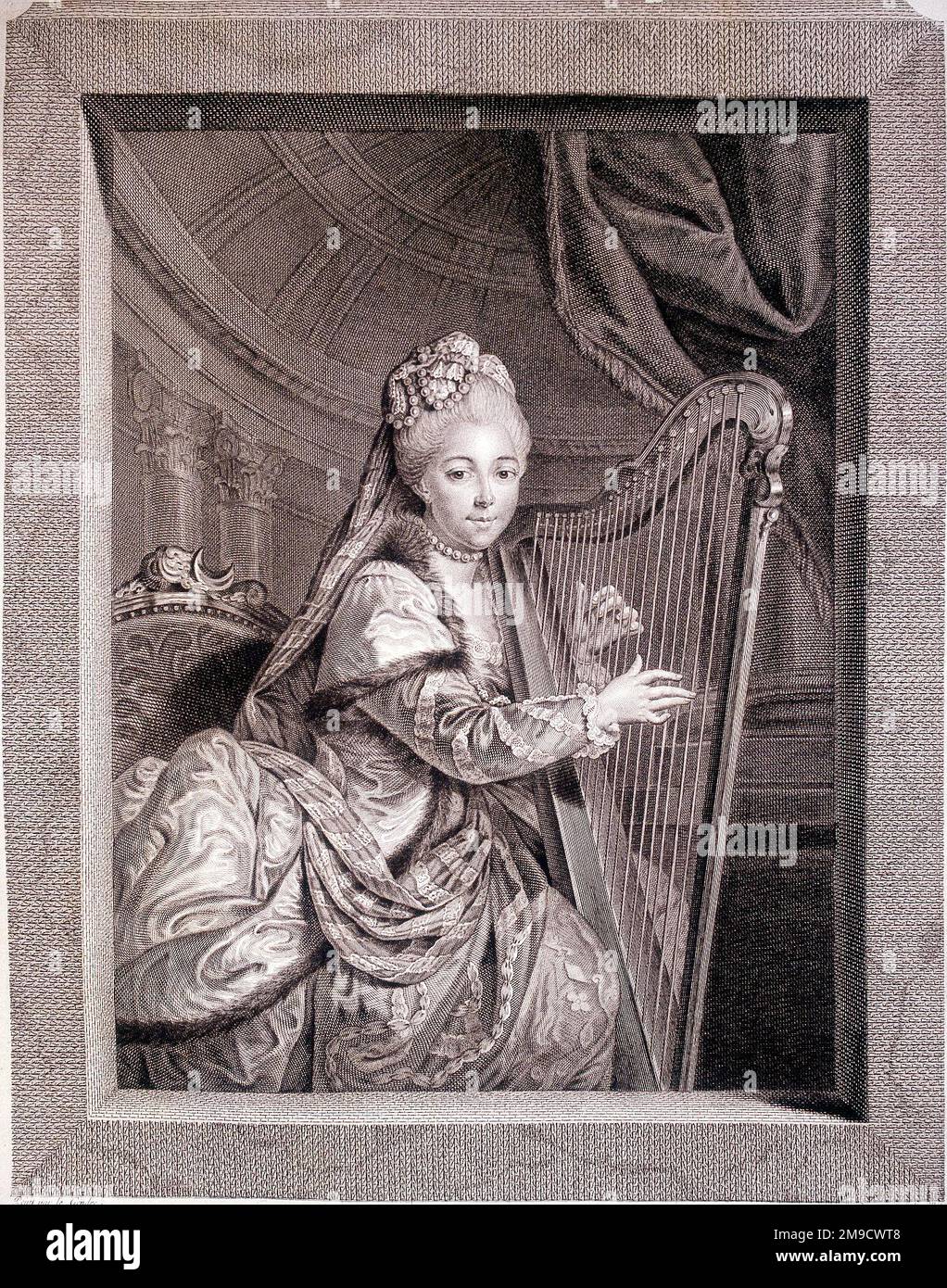 Lady playing the harp hi-res stock photography and images - Alamy