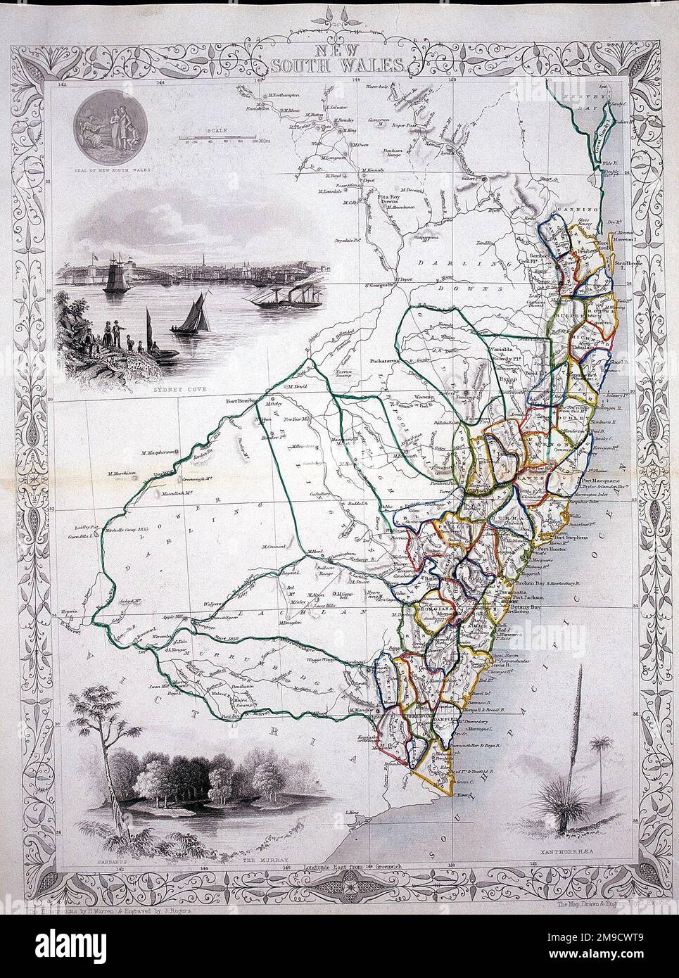 19th century Map of New South Wales (Australia Stock Photo - Alamy