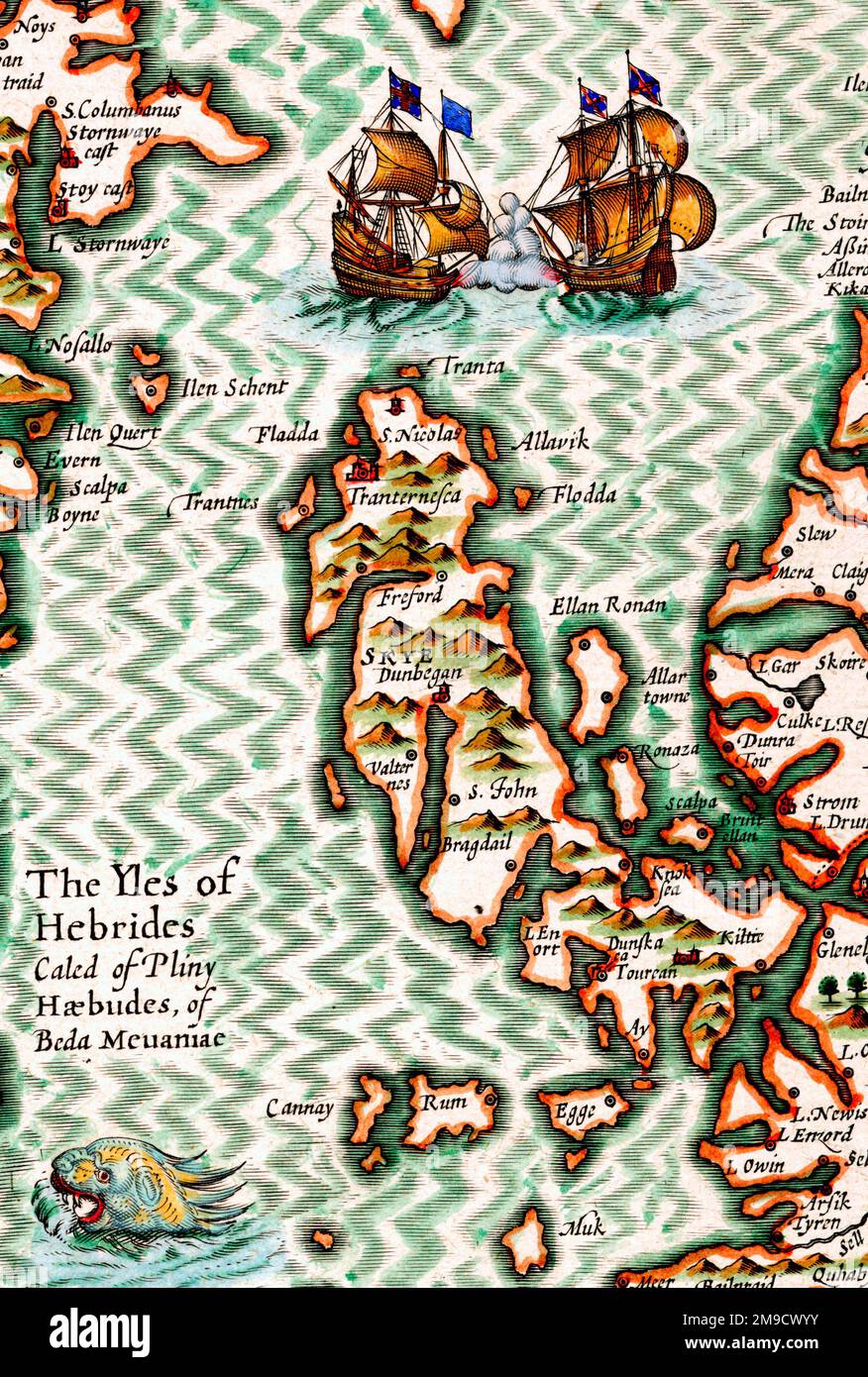 17th century Map of the Isles of Hebrides Stock Photo - Alamy