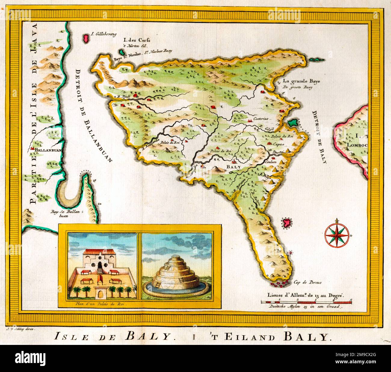 18th century Map of the Isle of Bali, Indonesia Stock Photo - Alamy
