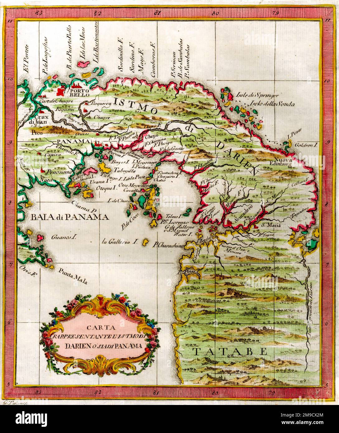 18th century Map of Panama and Darien - Darien Carta Rappresentante L ...