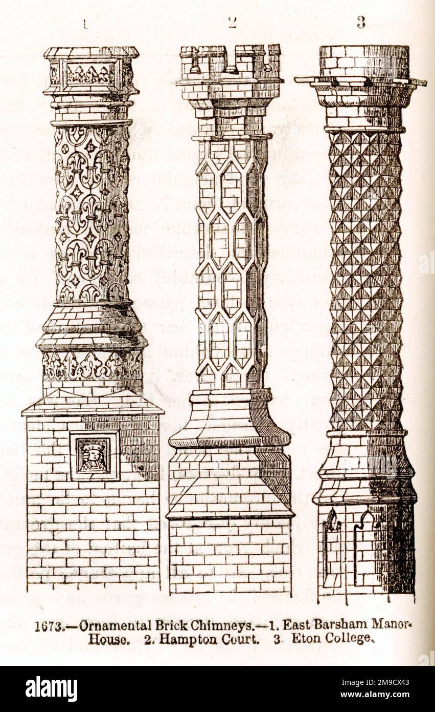 Ornamental Brick Chimneys from East Barsham Manor House, Hampton Court ...
