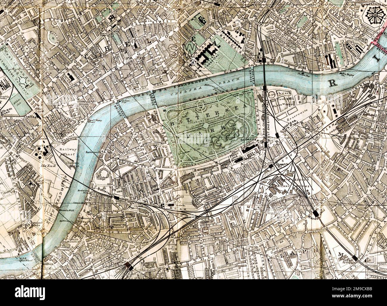 19th century Map of Battersea, London (Extract Stock Photo - Alamy
