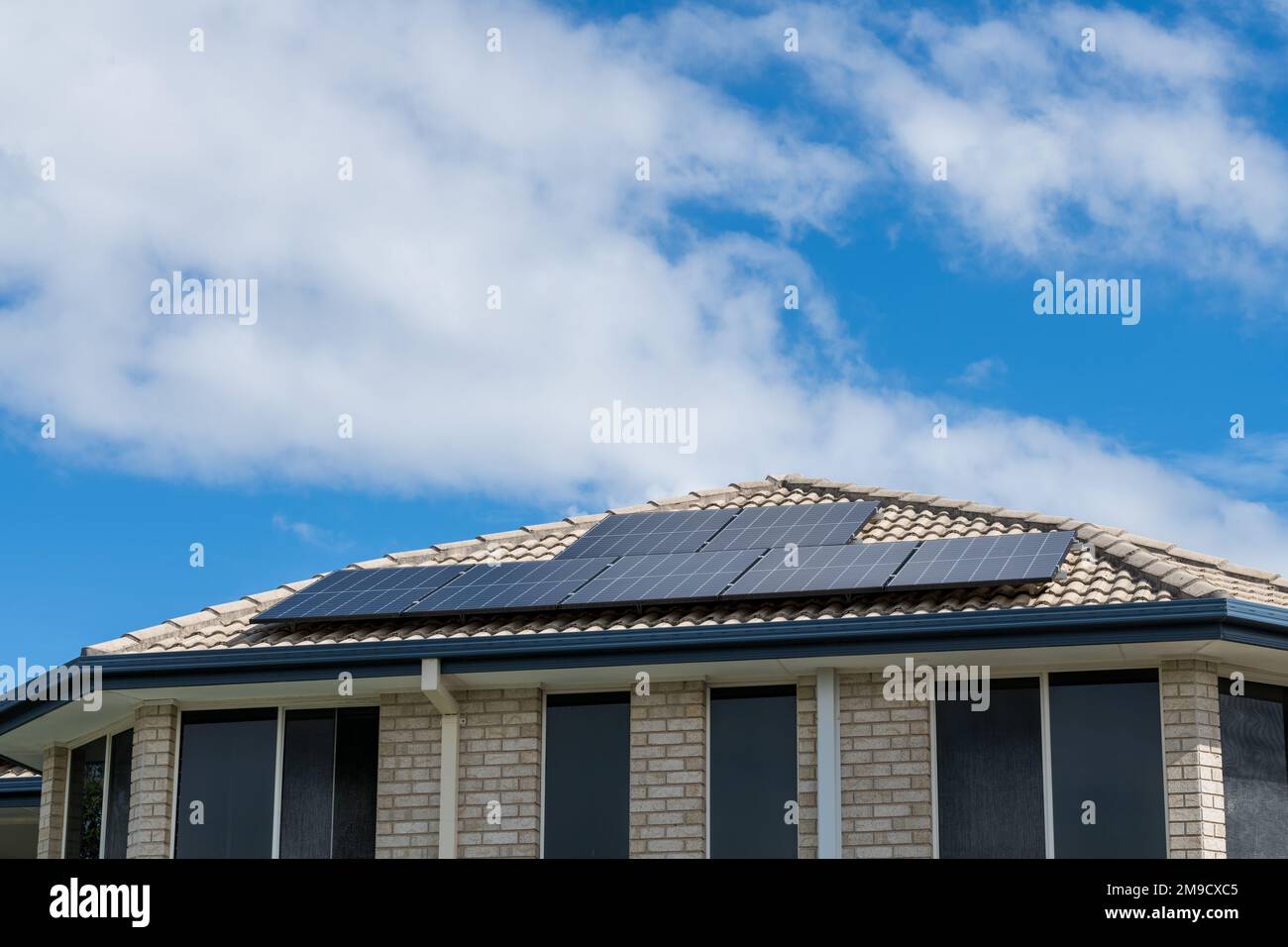 Solar panels on new build roof hi-res stock photography and images - Alamy