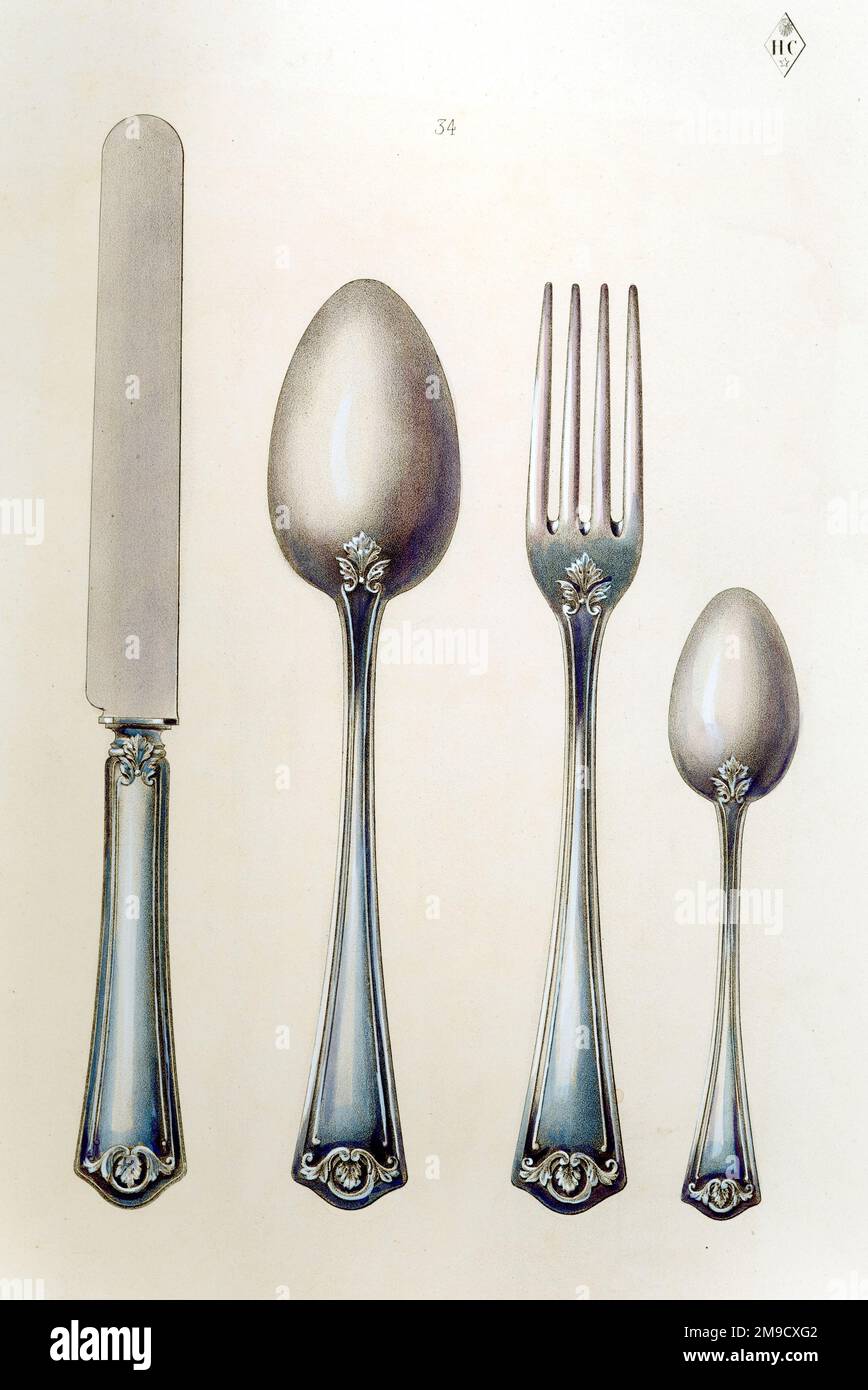 French Cutlery set, Becquet, Paris Stock Photo - Alamy
