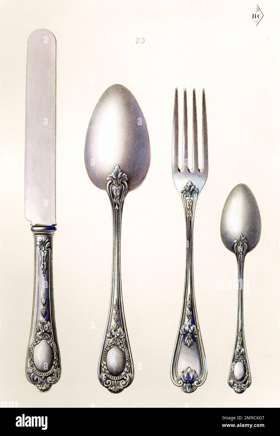 French Cutlery set, Becquet, Paris Stock Photo - Alamy