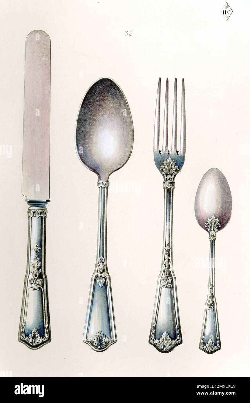 French Cutlery set, Becquet, Paris Stock Photo - Alamy