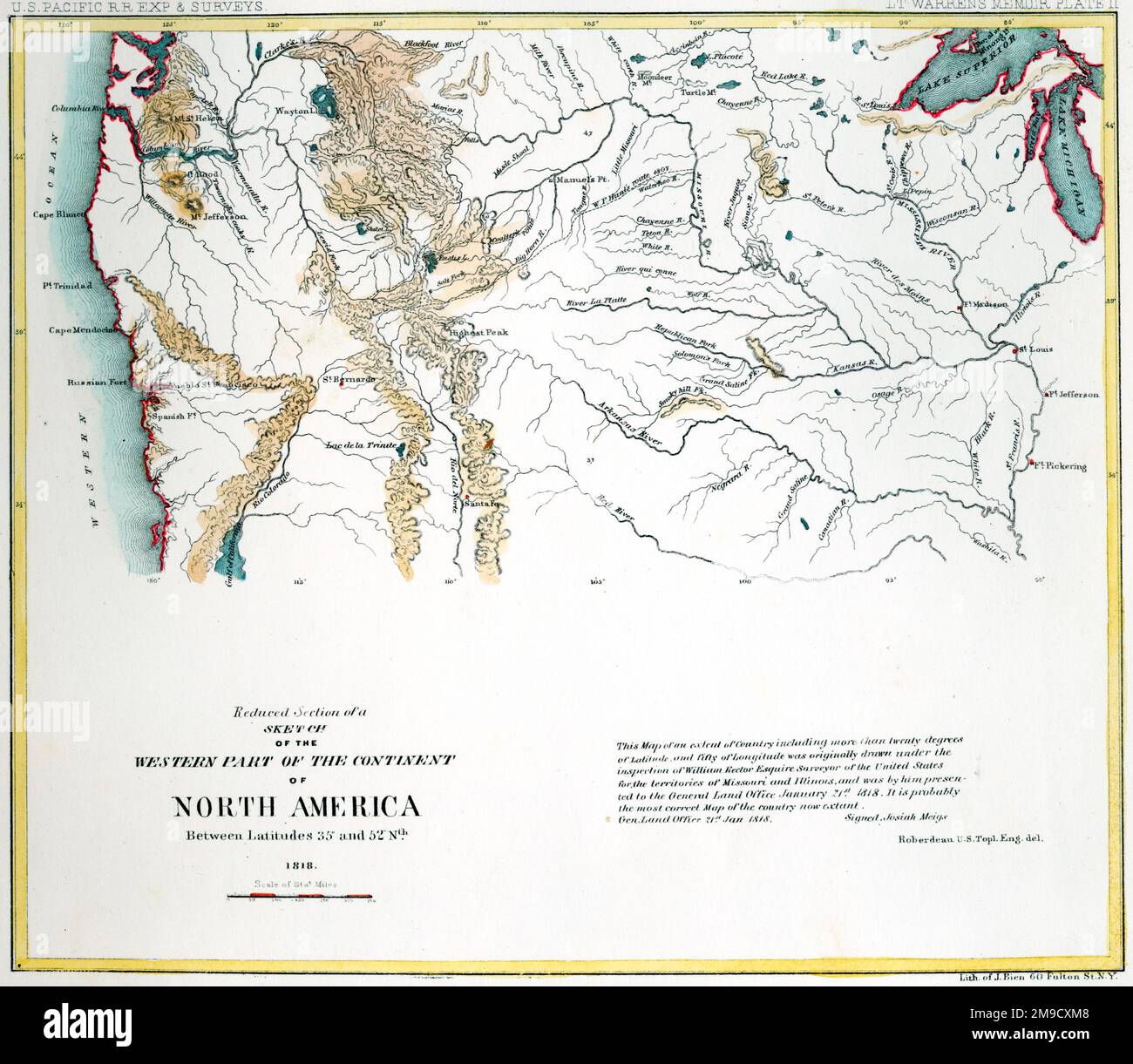Map of north america 19th century hi-res stock photography and images ...