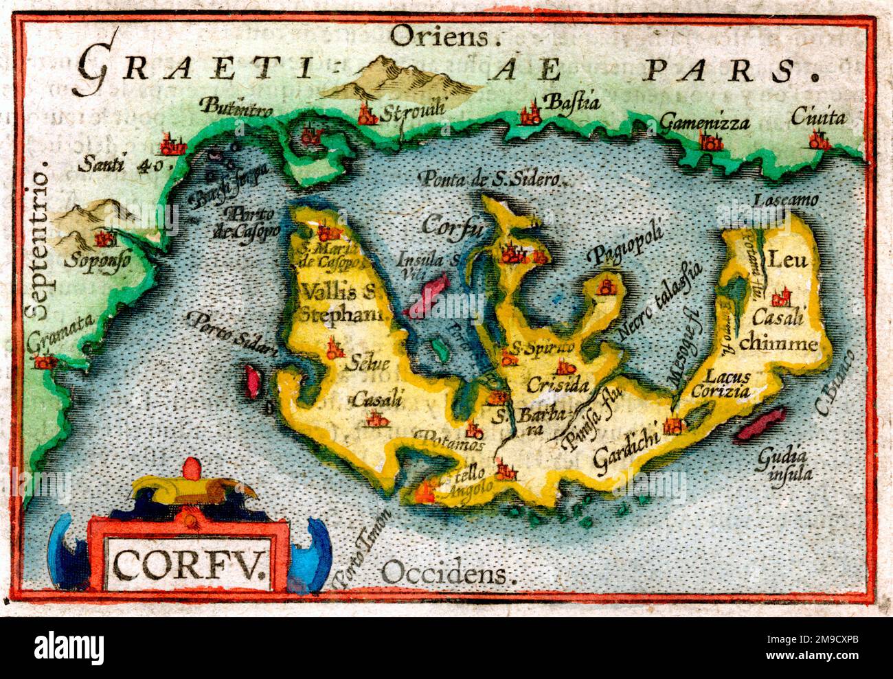 17th century Map of Corfu Stock Photo - Alamy