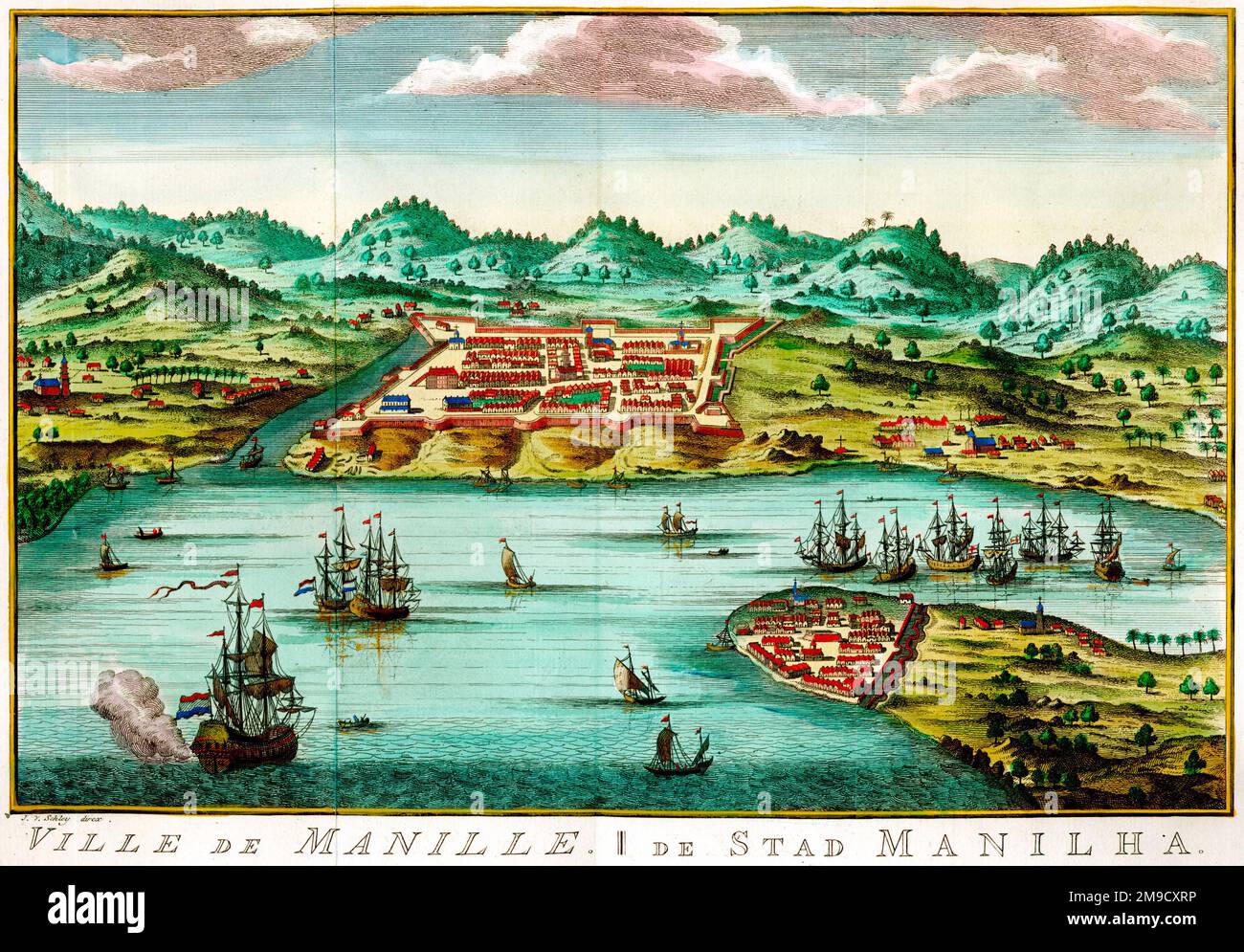 18th century view of Manilla, Philippines Stock Photo - Alamy