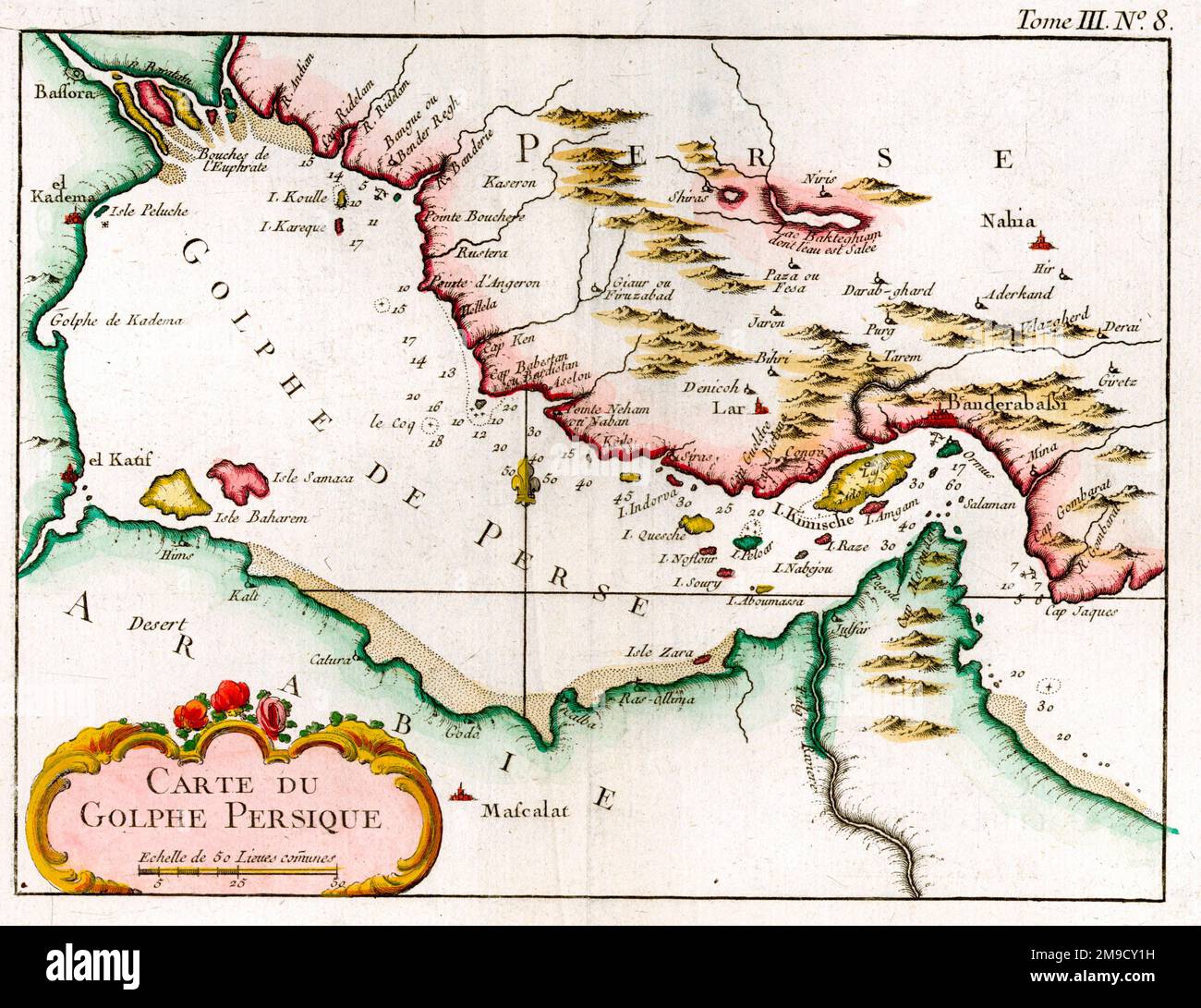 18th century Map of the Persian Gulf Stock Photo - Alamy