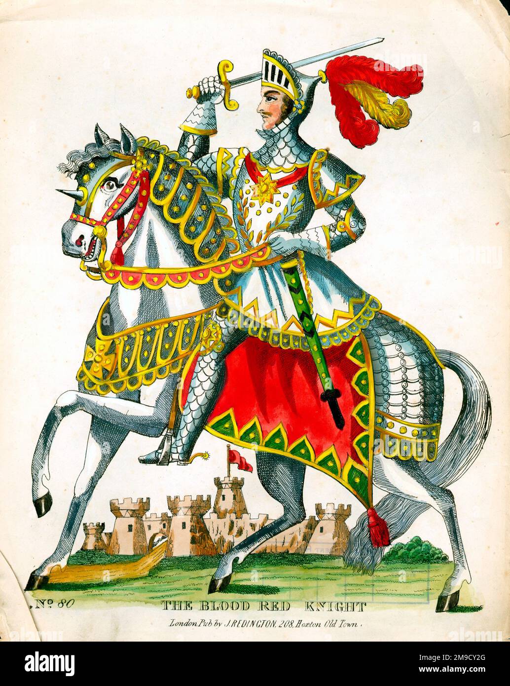 The Blood Red Knight - Horseman Stock Photo - Alamy