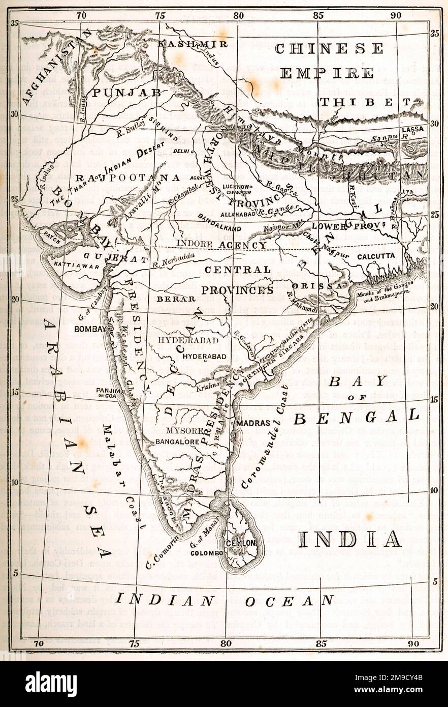 19th century map of india hi-res stock photography and images - Alamy