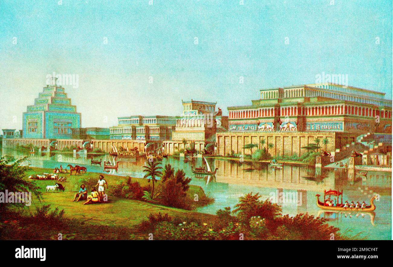 Nimrod Palaces Of Nineveh - Reconstructed Stock Photo - Alamy
