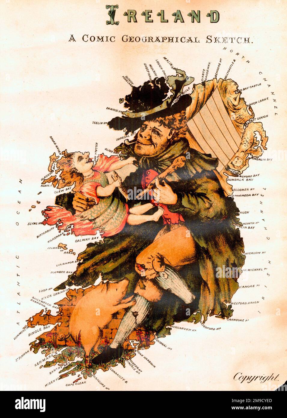 Comic Map Of Ireland Stock Photo - Alamy