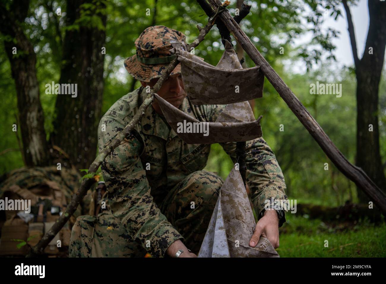 U.S. Marine Corps Gunnery Sgt. Michael Benson, a combat engineer with ...