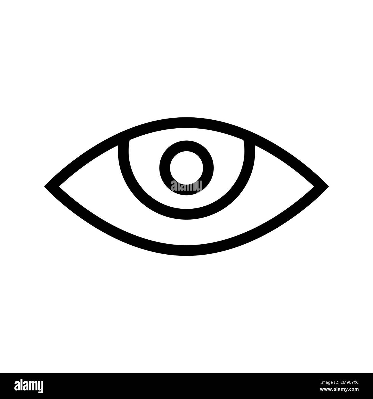 Retina line icon isolated on white background. Black flat thin icon on ...