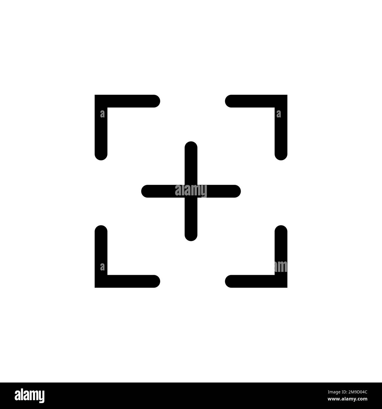 Target crosshair line icon isolated on white background. Black flat ...
