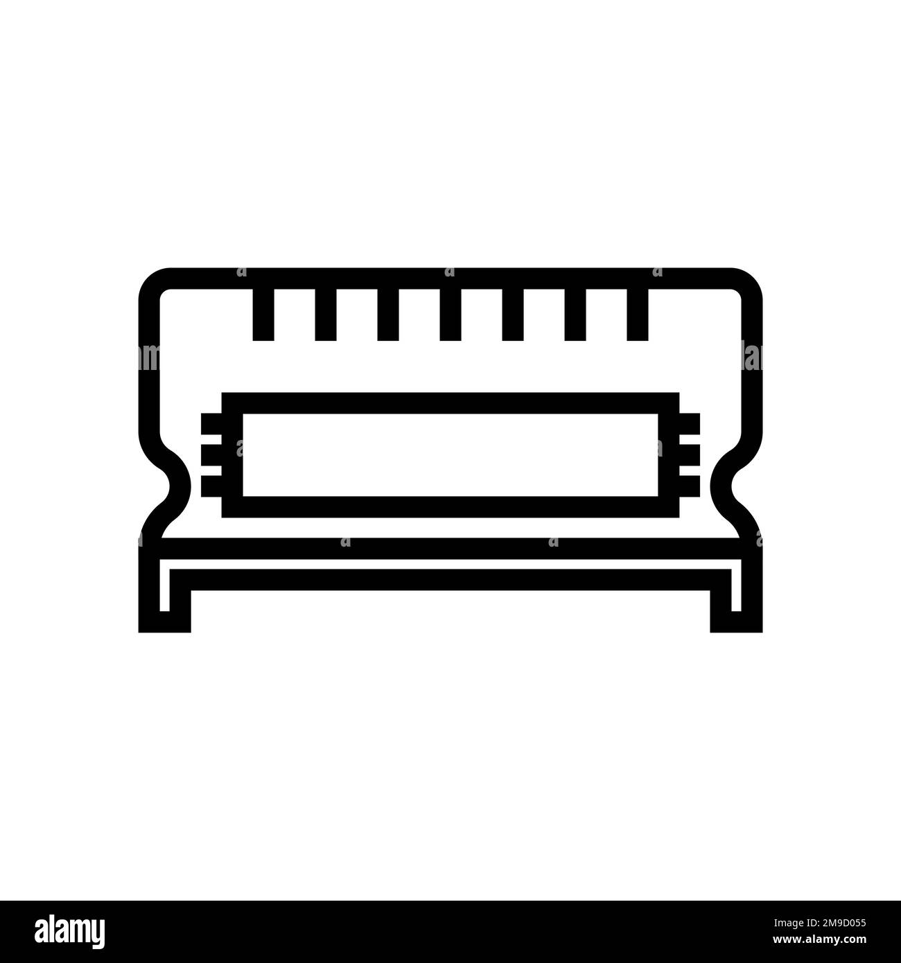 RAM memory line icon isolated on white background. Black flat thin icon on modern outline style ...