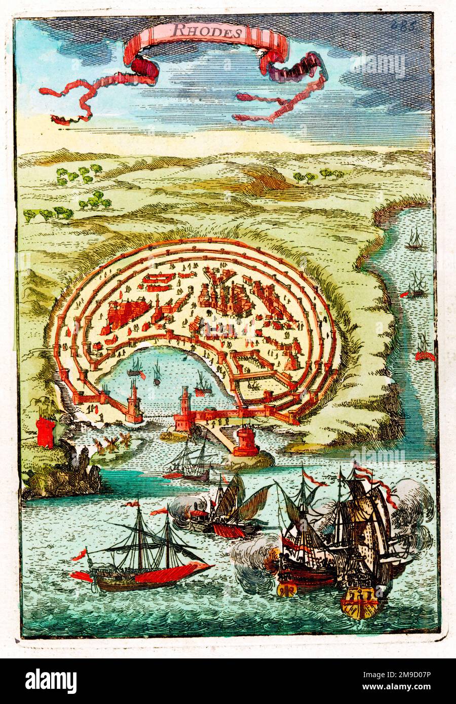 Town Plan Of Rhodes Stock Photo - Alamy