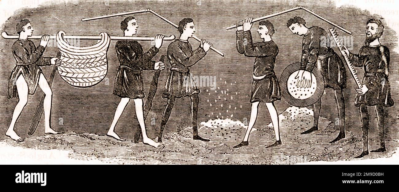 Threshing & Winnowing Corn Stock Photo - Alamy