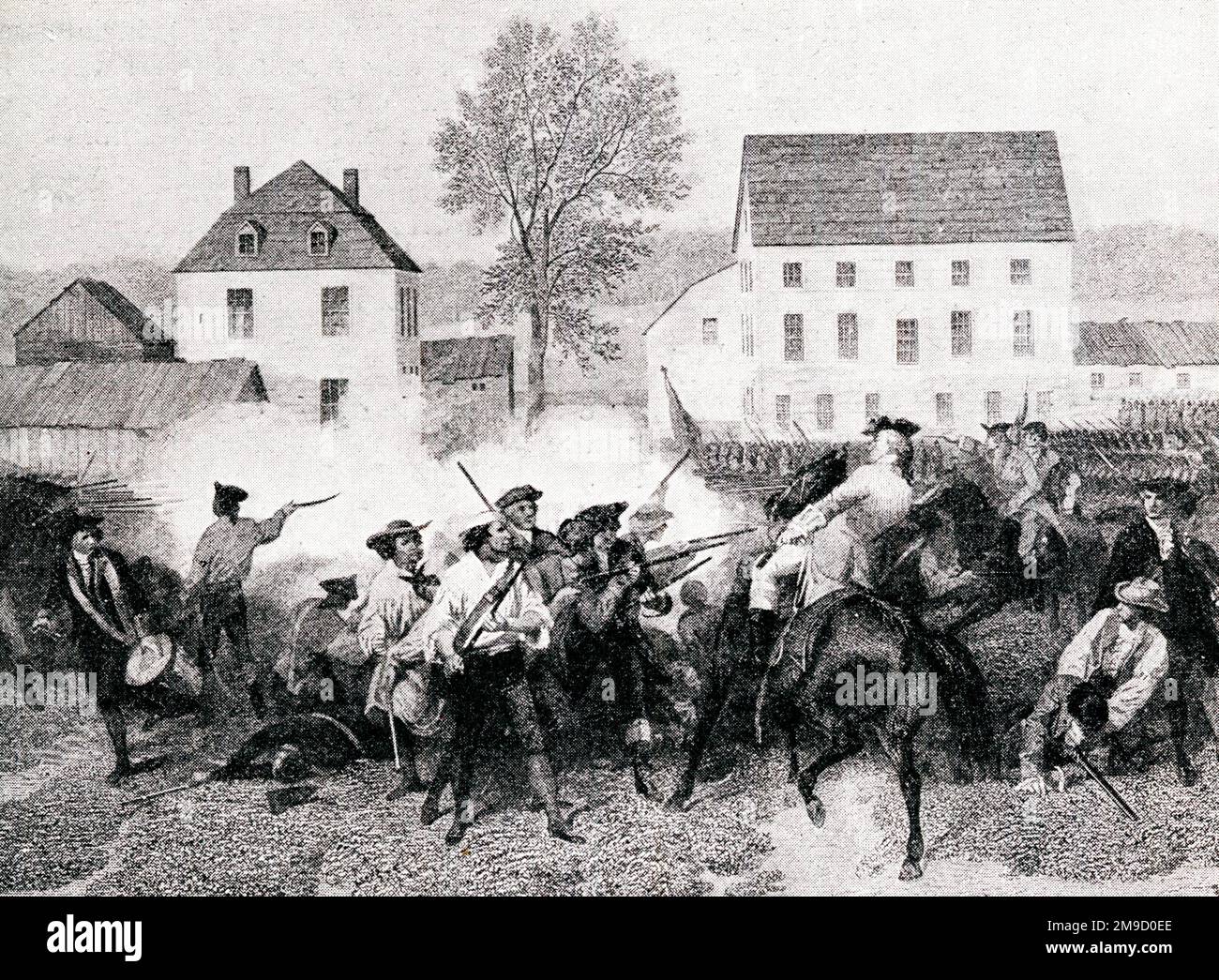 First Engagement Of American War Of Independence Stock Photo - Alamy