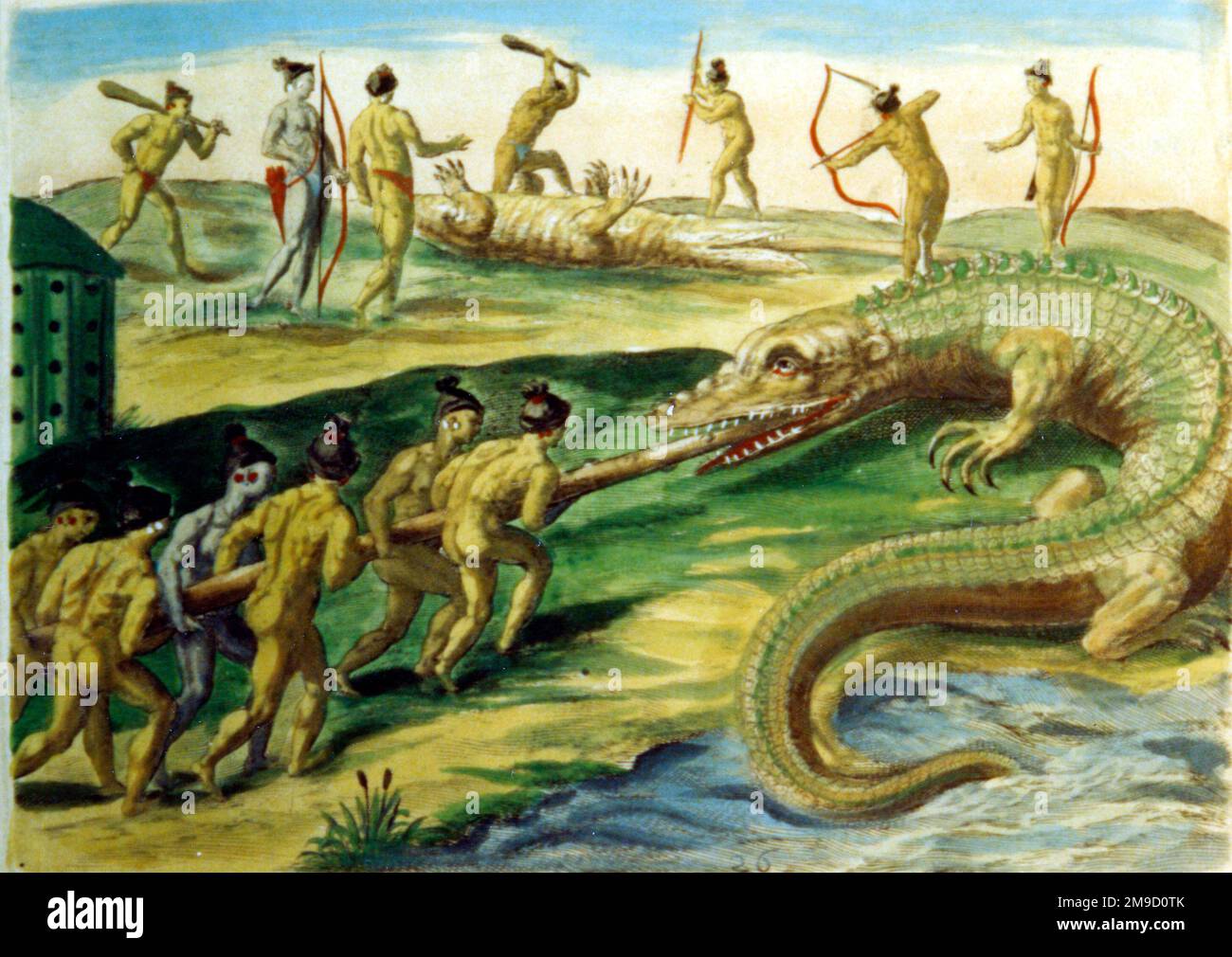 Florida Indians, America - Hunting Crocodiles Stock Photo - Alamy