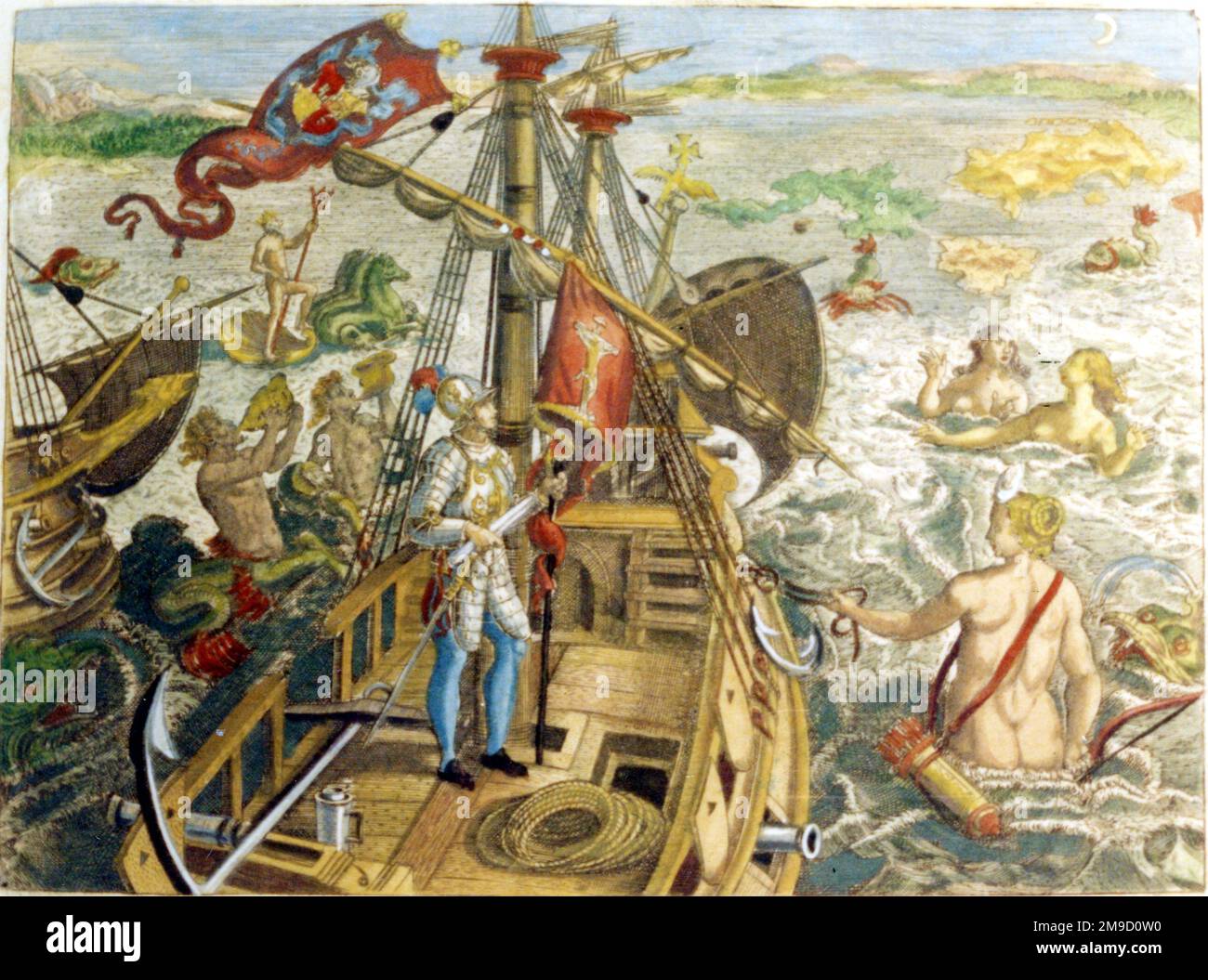 Christopher Columbus On His Ship Stock Photo - Alamy