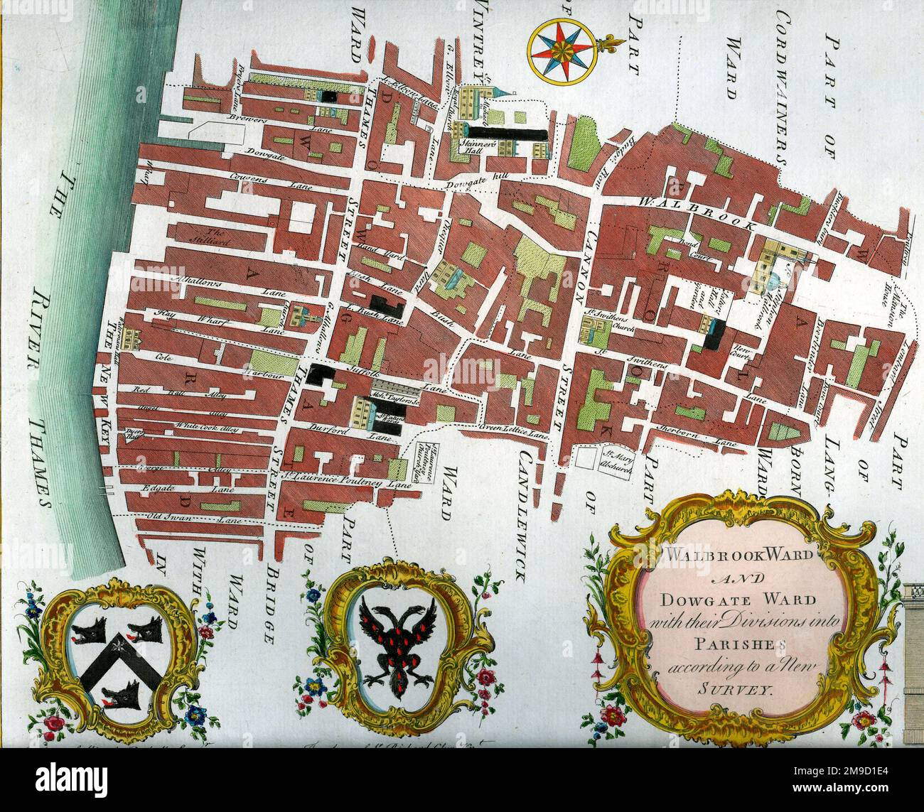 Walbrook & Dowgate Wards/ Parishes Stock Photo - Alamy