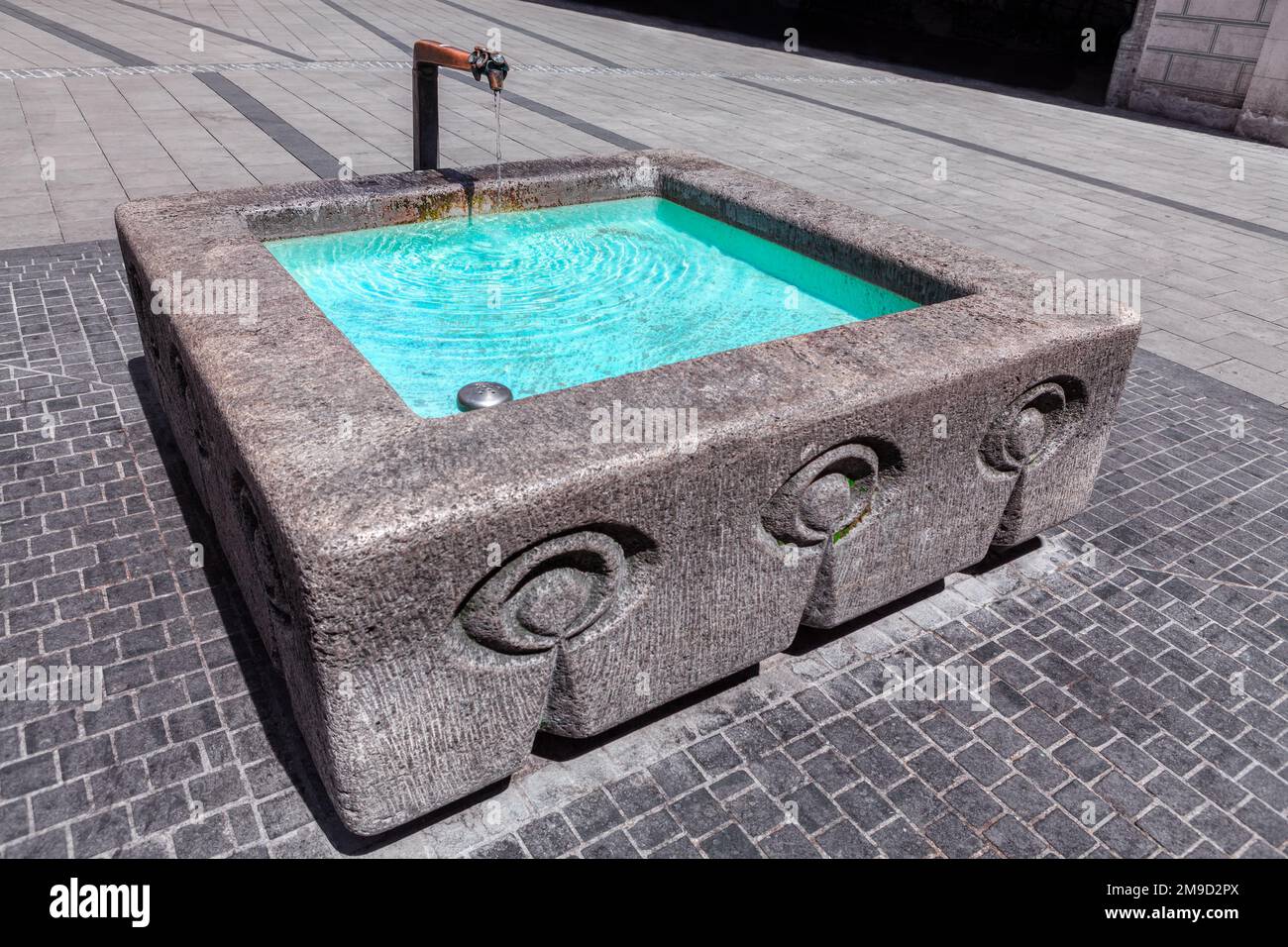 Drinking water fountain at Marienplatz in Munich Germany Stock Photo ...