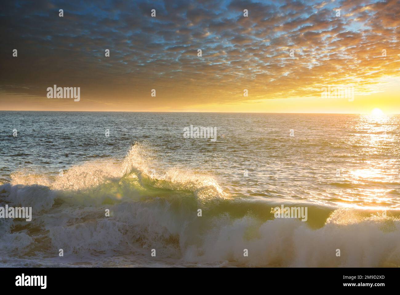 Blue wave on the beach. Dramatic natural background Stock Photo - Alamy