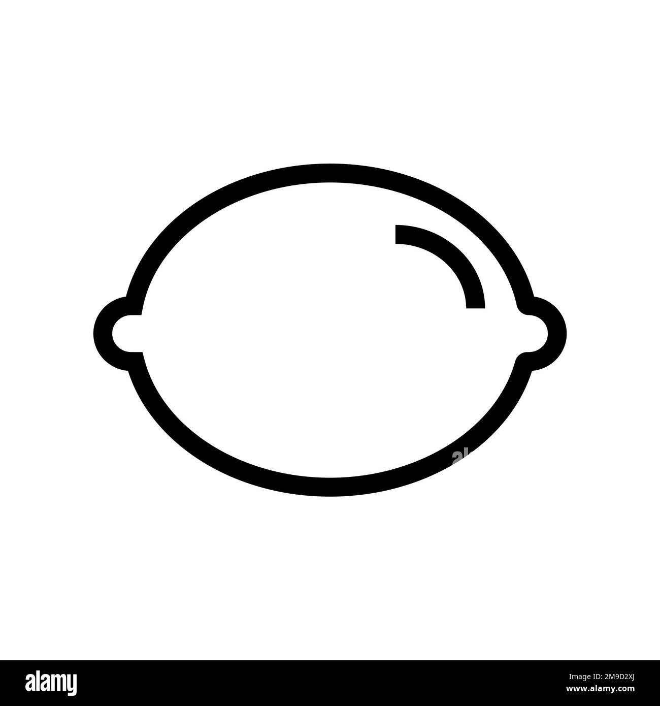 Lemon line icon isolated on white background. Black flat thin icon on ...