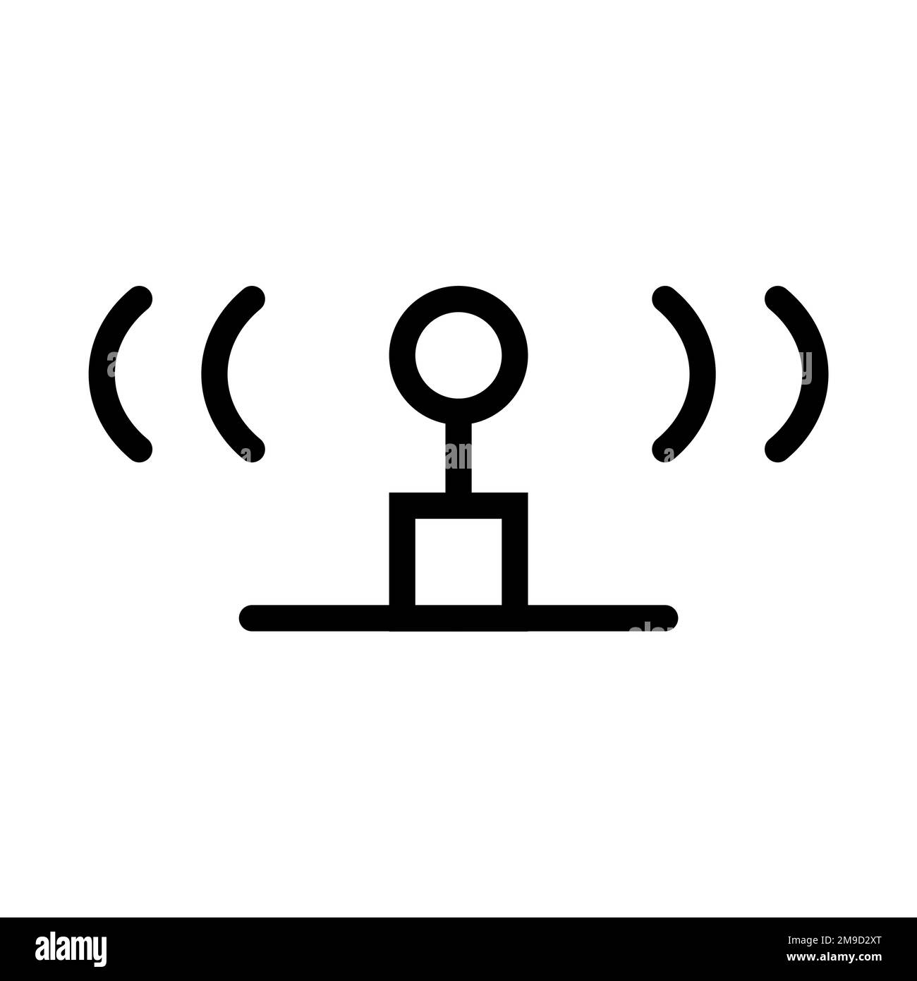 Signal line icon isolated on white background. Black flat thin icon on ...
