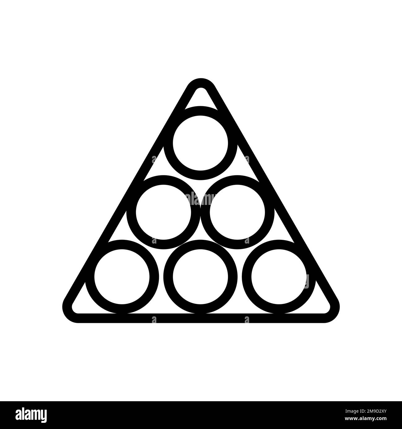 Billiard balls line icon isolated on white background. Black flat thin icon on modern outline ...