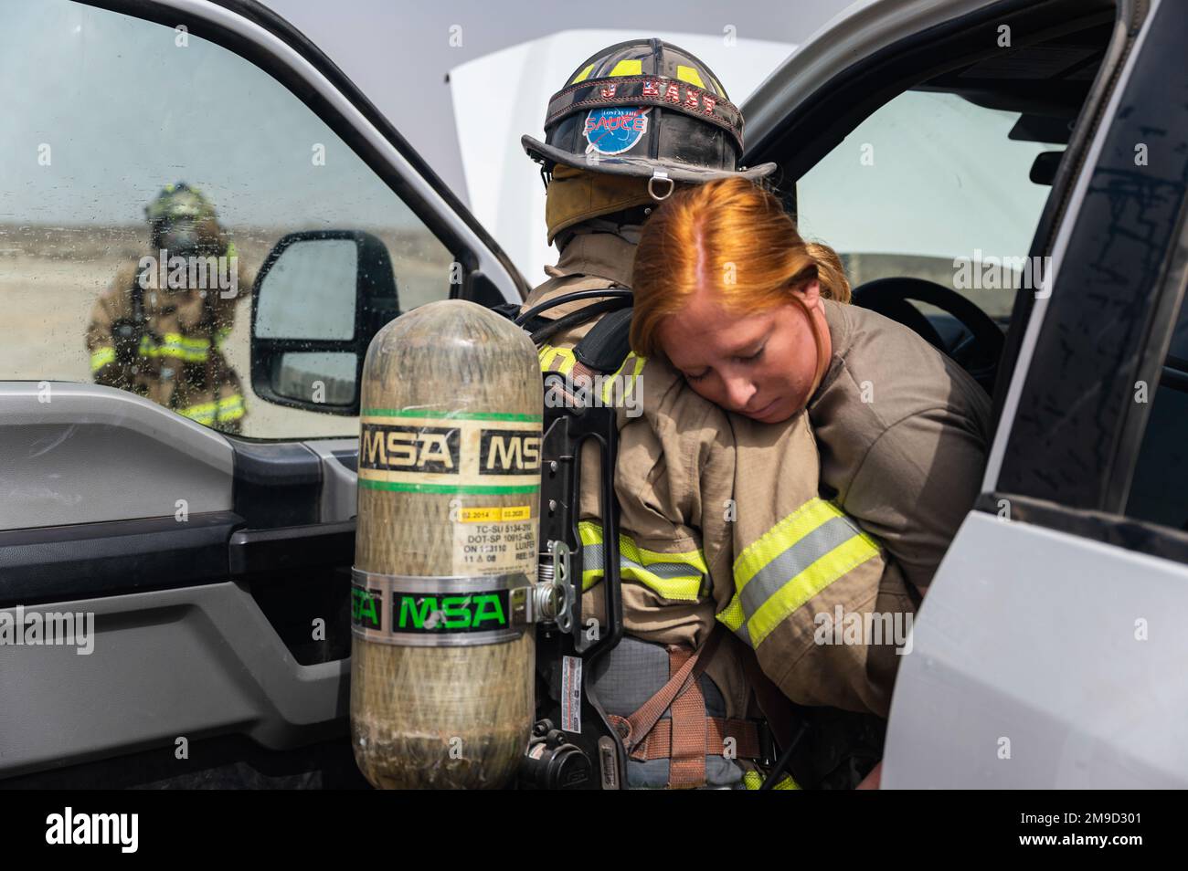 A U.S. Air Force fire protection specialist with the 776th ...
