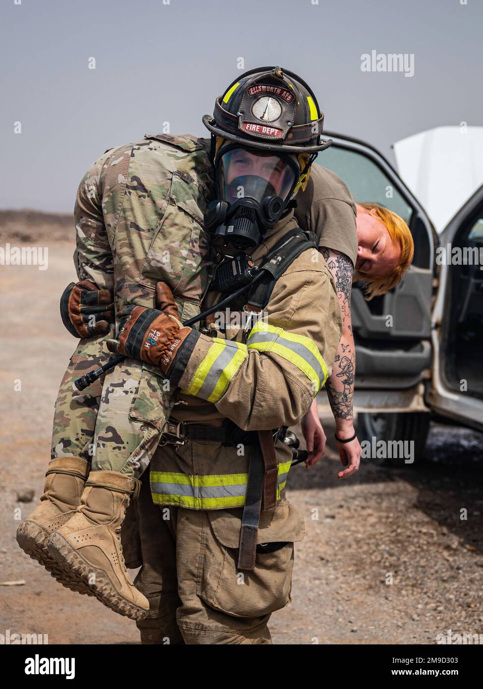 A U.S. Air Force fire protection specialist with the 776th ...