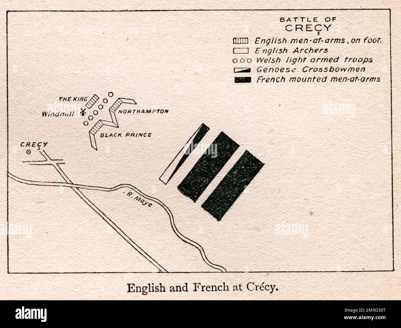 Plan Of The Battle Of Crecy Stock Photo - Alamy