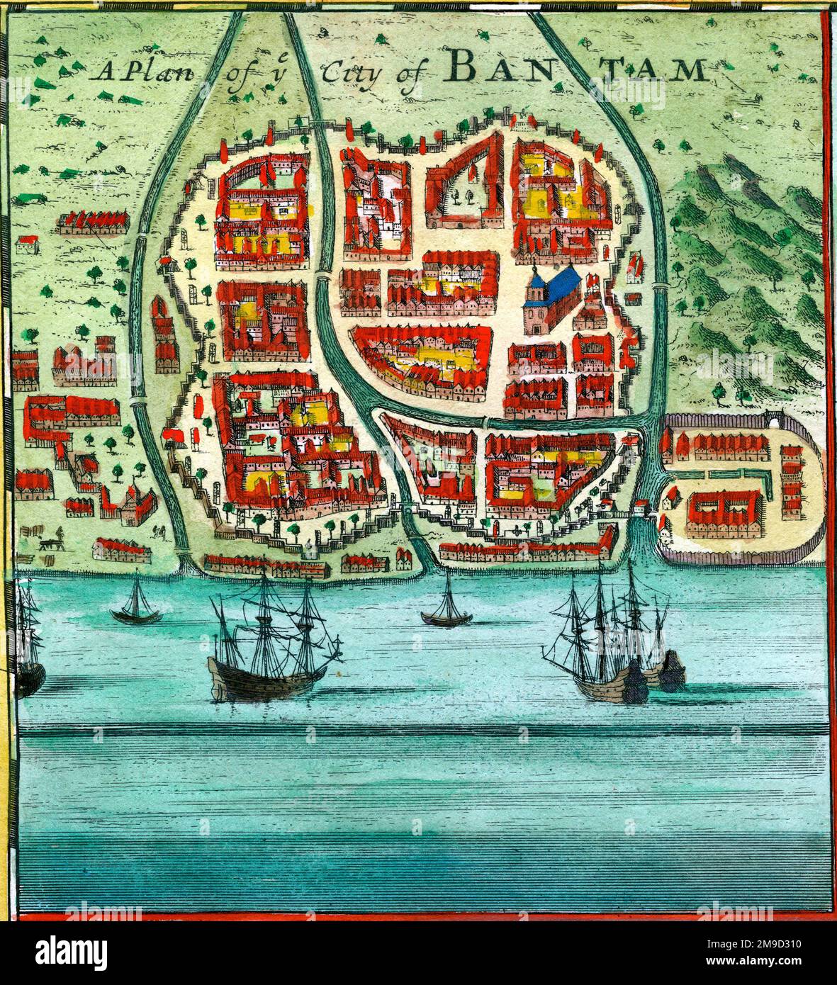 E Indies - Bantam, Jakata City Plan Stock Photo - Alamy