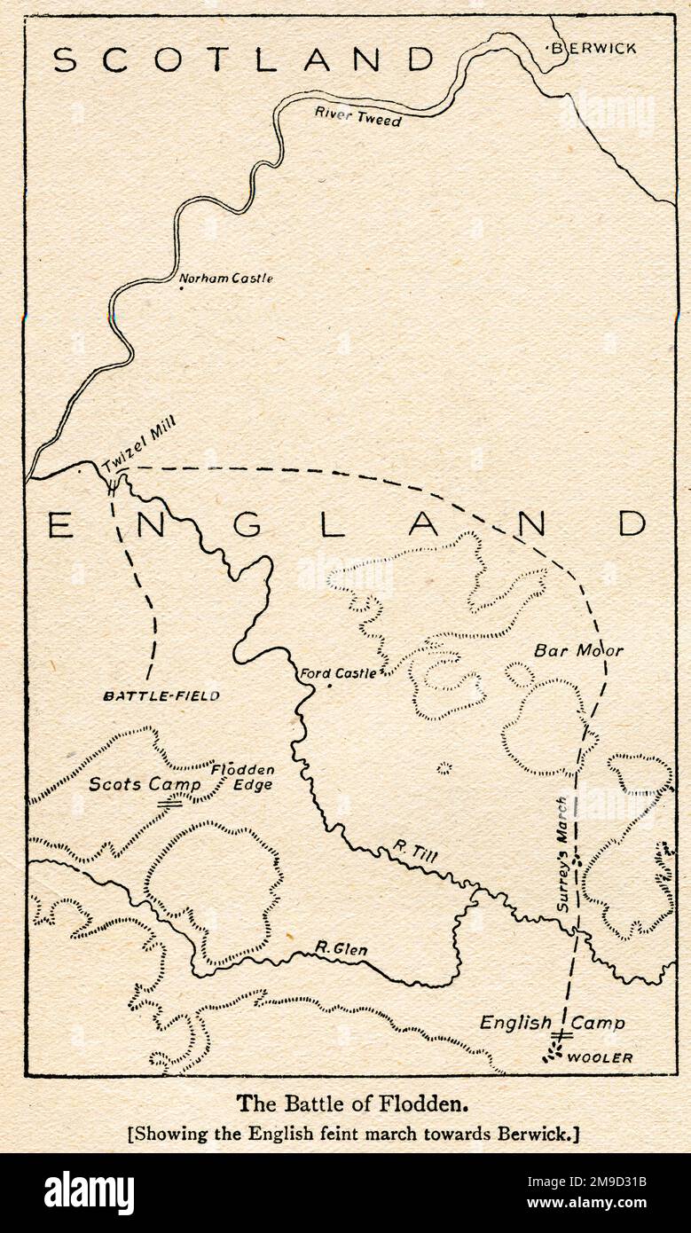Diagram Of The Battle Of Flodden Stock Photo - Alamy