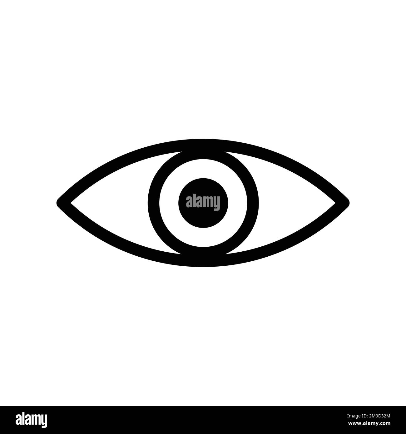 Seeing eye line icon isolated on white background. Black flat thin icon ...