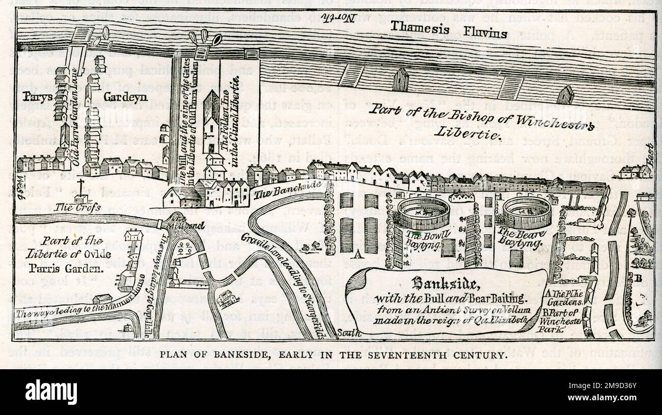 London - Plan Of Bankside Stock Photo - Alamy