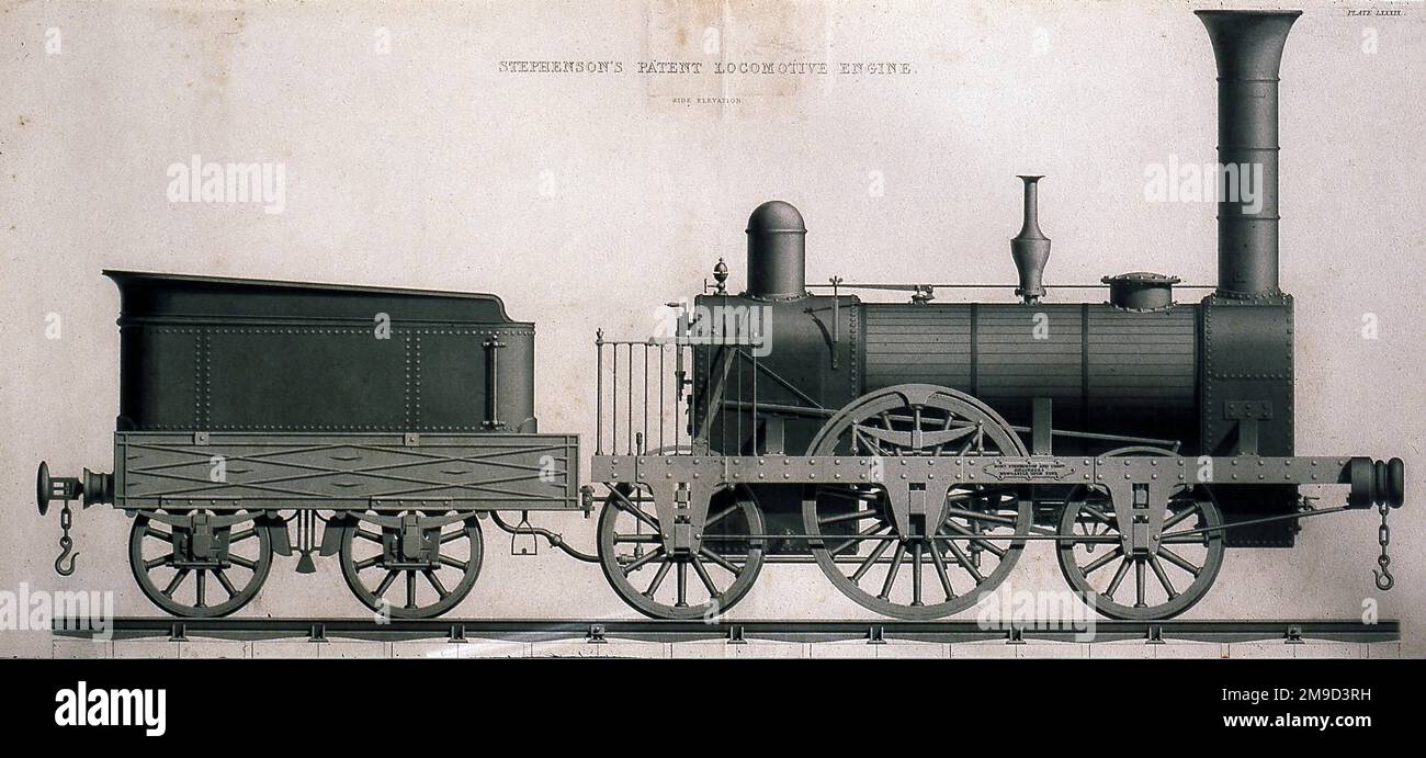 Patent Locomotive Engine, built by Robert Stephenson, 1803-59, English ...