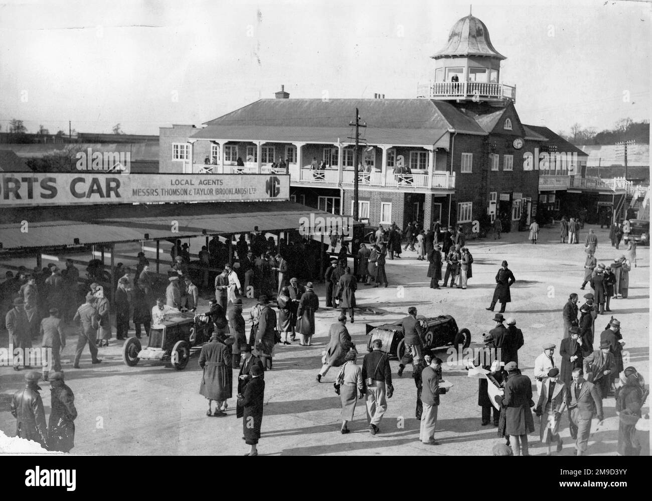 Brooklands - Clubhouse and Paddock - 3rd March 1934 Stock Photo - Alamy