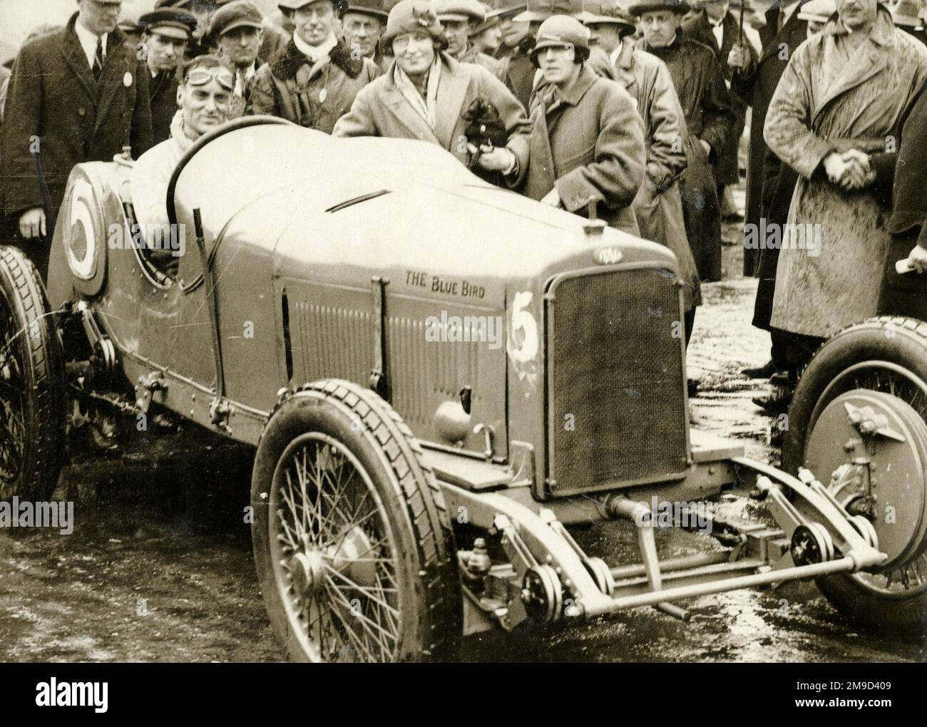 Campbell in 2-litre Itala (Car marked THE BLUE BIRD) after winning race ...