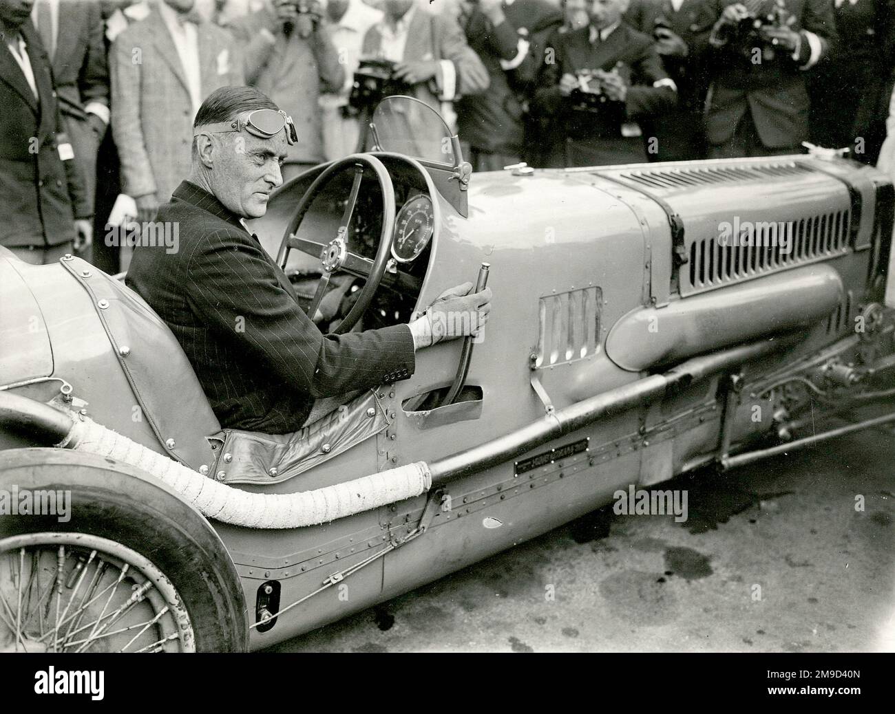 The skipper (Malcolm Campbell) at Wheel of Sunbeam -Avus Track, Berlin ...
