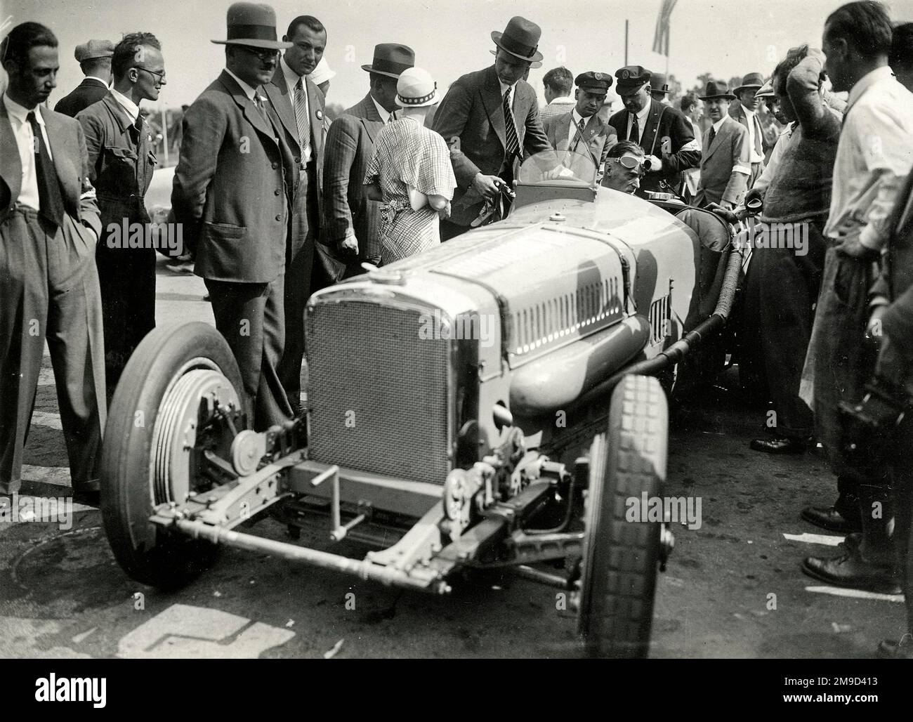 Avus Track, Berlin, Germany - Malcolm Campbell in car with spectators ...